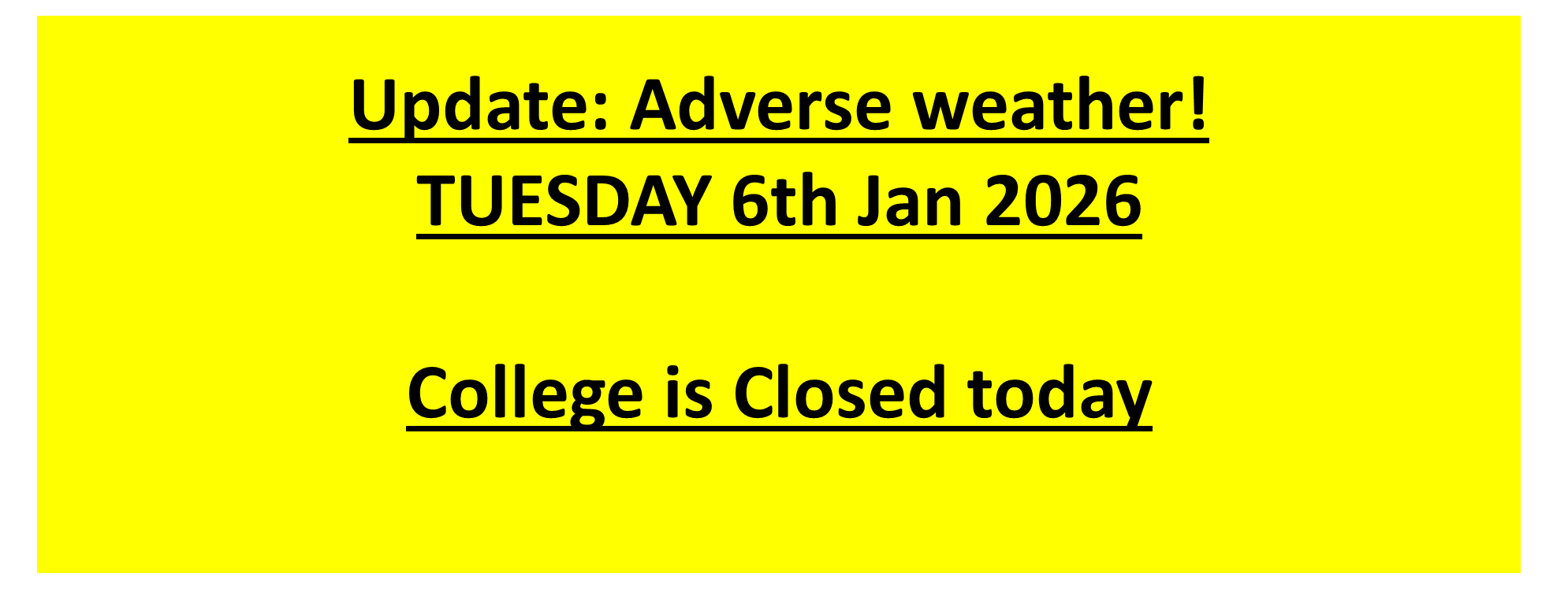 banner2 CLOSED TUES 6 JAN - Bilborough College